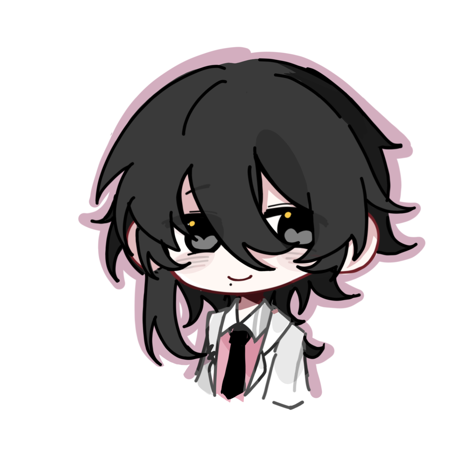 Safebooru - 1boy black hair black necktie chibi chibi only chinese ...