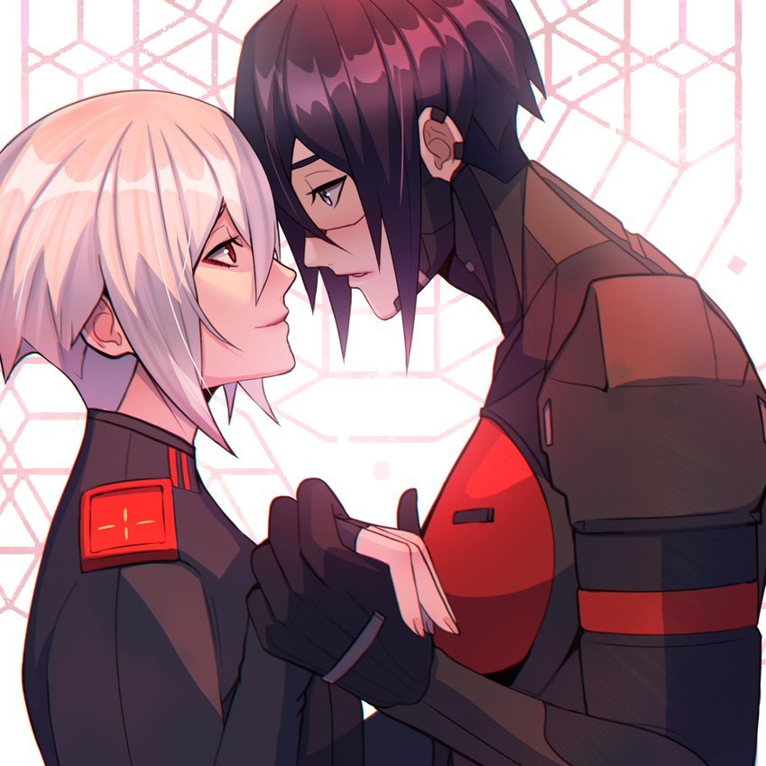 Safebooru - 2girls android ariane yeong black hair blue eyes cyberpunk elster (signalis) joints ...