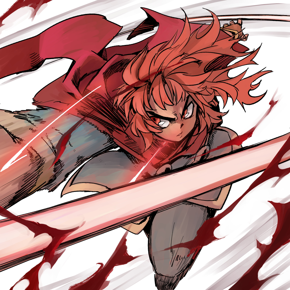 Safebooru - >:( 1girl attack blood coat dynamic pose energy floating ...