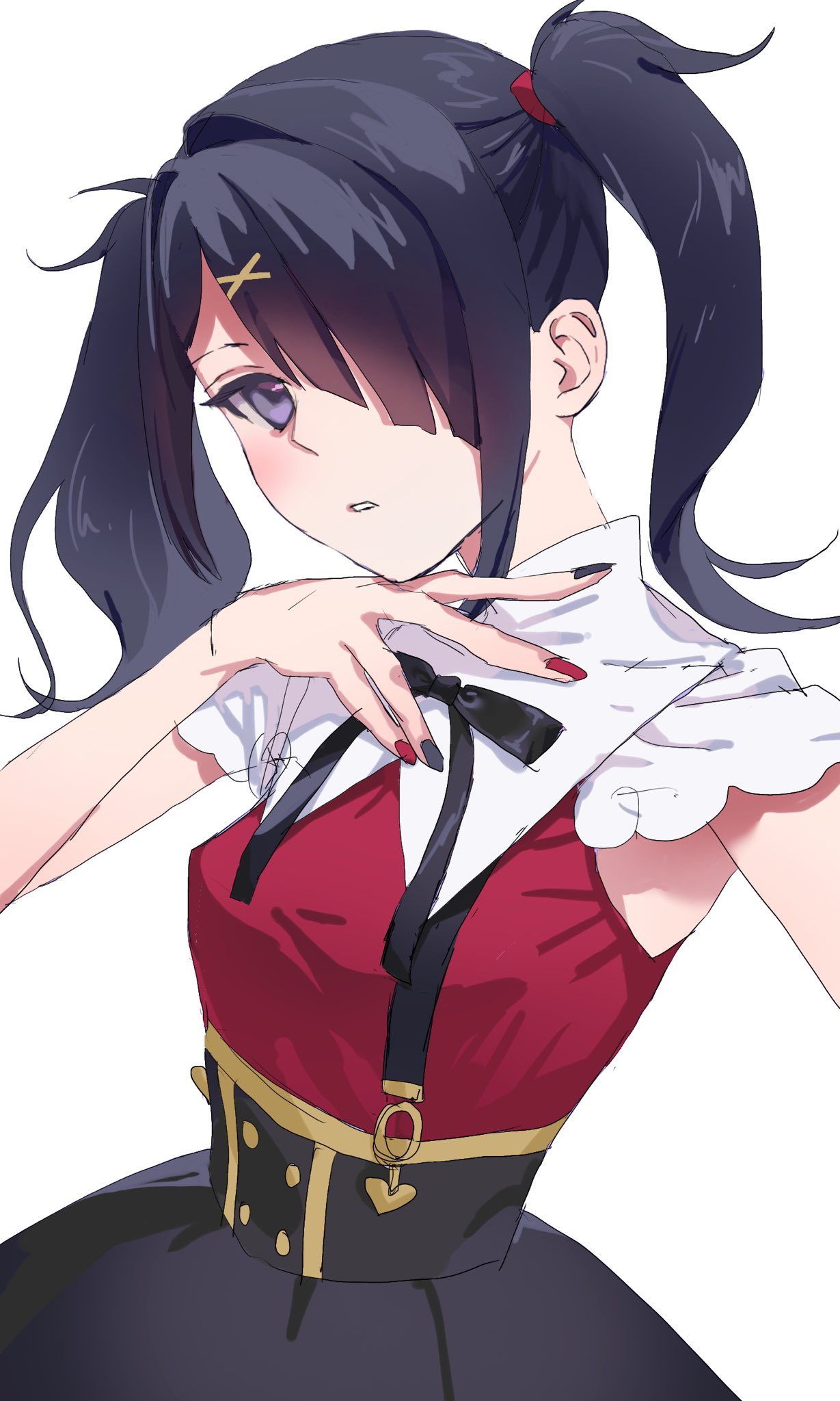 Safebooru - 1girl ame-chan (needy girl overdose) armpits black bow black bowtie black hair black ...