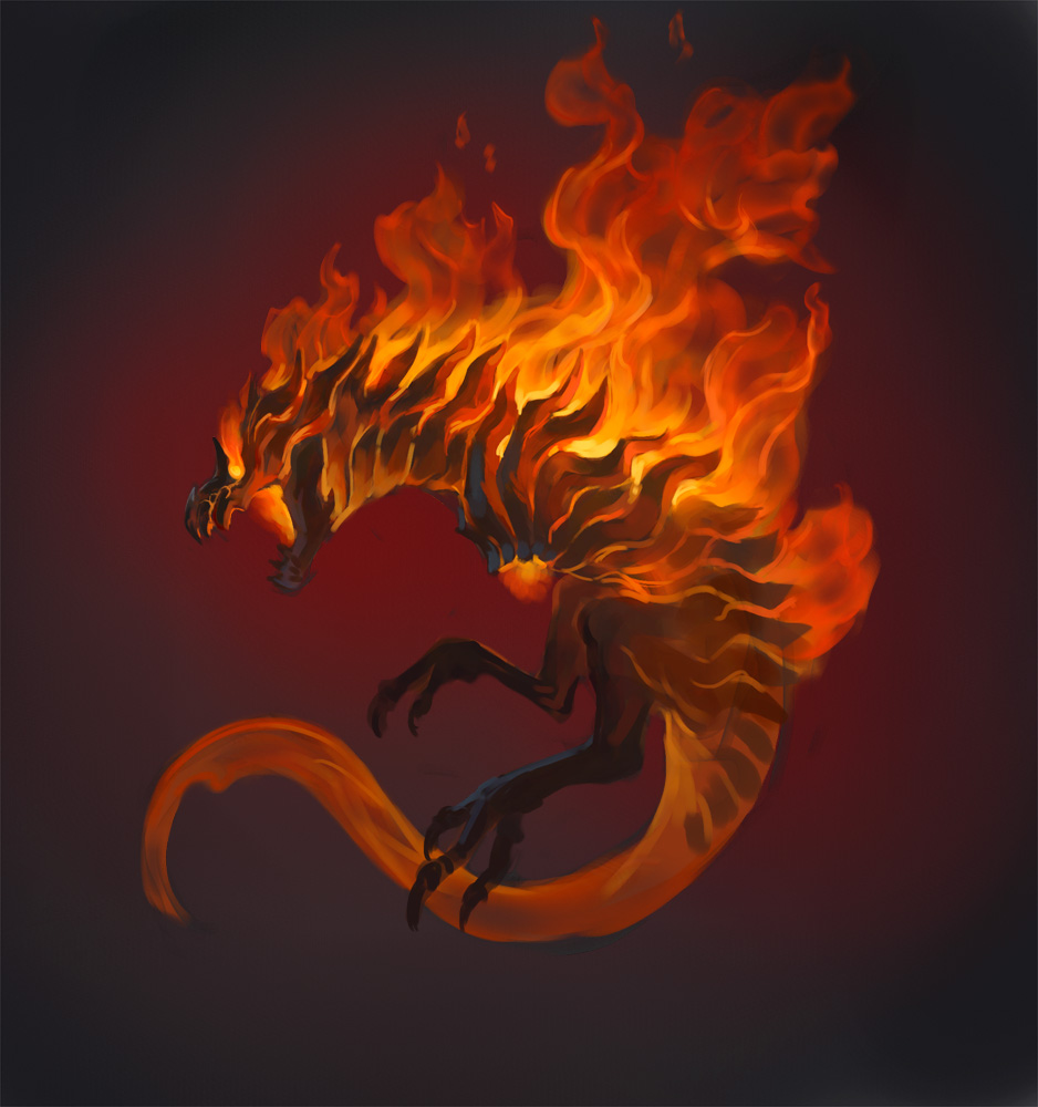 Safebooru - animal focus breath weapon breathing fire claws dragon fire flaming eyes from side ...