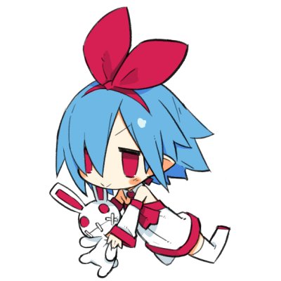 Safebooru - 1girl blue hair blush chibi disgaea flat chest full body ...