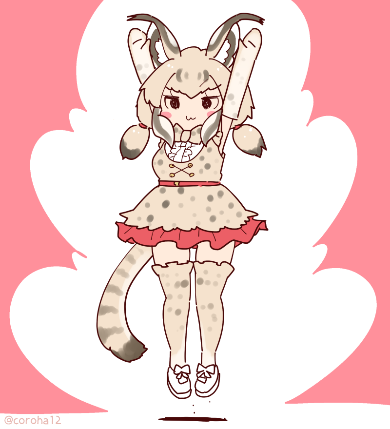 Safebooru - 1girl animal ears arms up belt bow bowtie cat ears cat girl cat tail coroha elbow ...