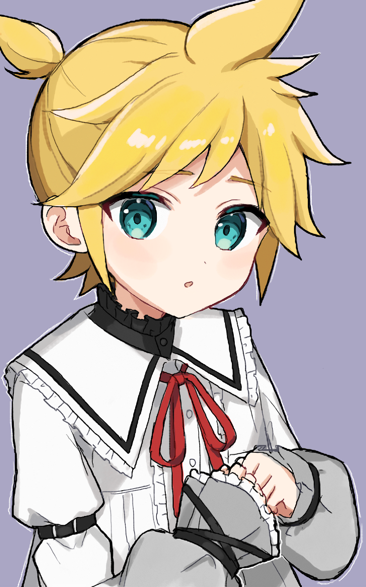 Safebooru - 1boy 25-ji len akikan sabago aqua eyes blonde hair center frills commentary request ...