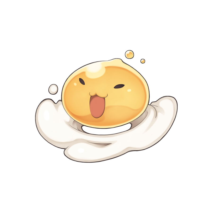 Safebooru - :3 chibi chibi only closed eyes eggring fried egg full body ...