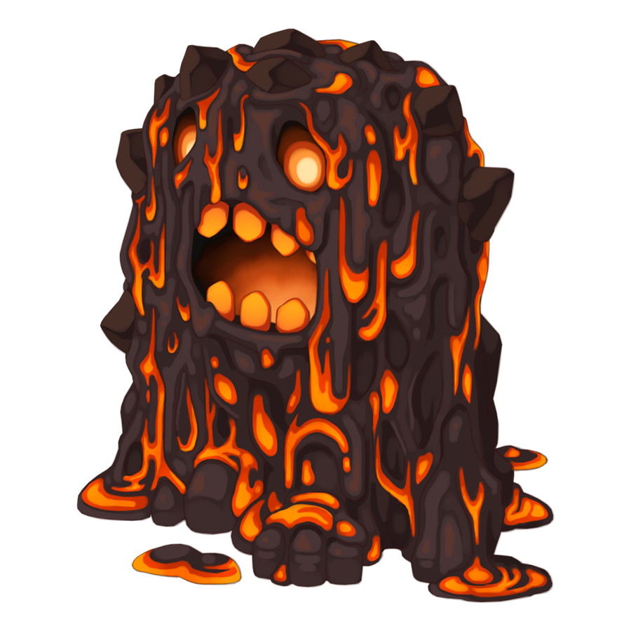 Safebooru - chibi chibi only full body golem lava no humans official ...