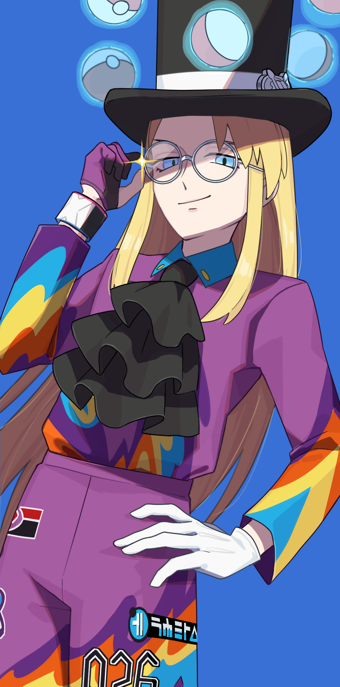 Safebooru - 1boy adjusting eyewear aqua eyes ascot avery (pokemon ...