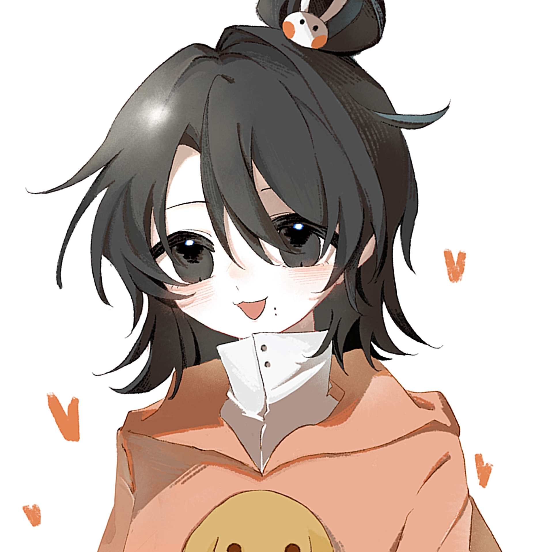 Safebooru - 1girl :3 black eyes black hair chinese commentary ...
