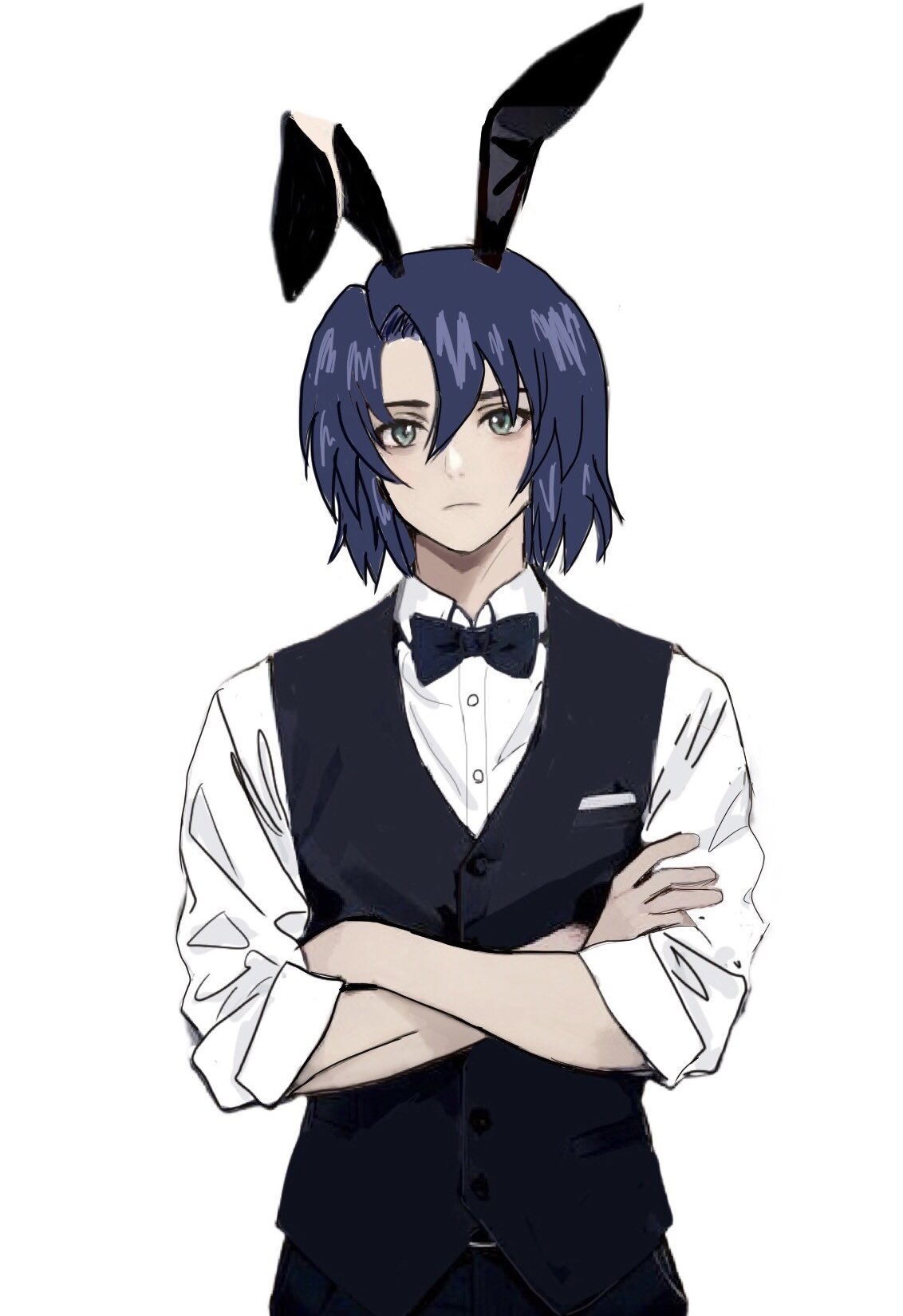 Safebooru - 1boy animal ears athrun zala black bow black bowtie black ...