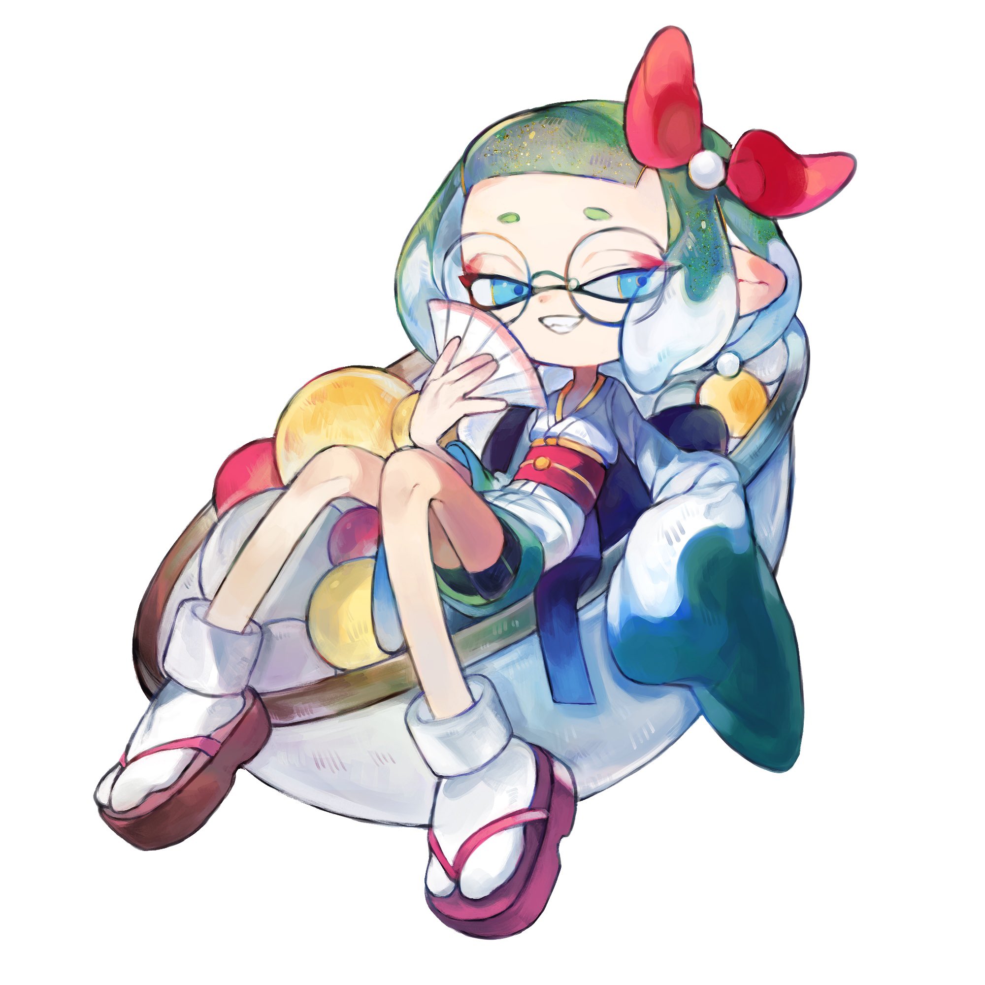 Safebooru - 1girl back bow black shorts blue bow blue eyes blunt bangs ...