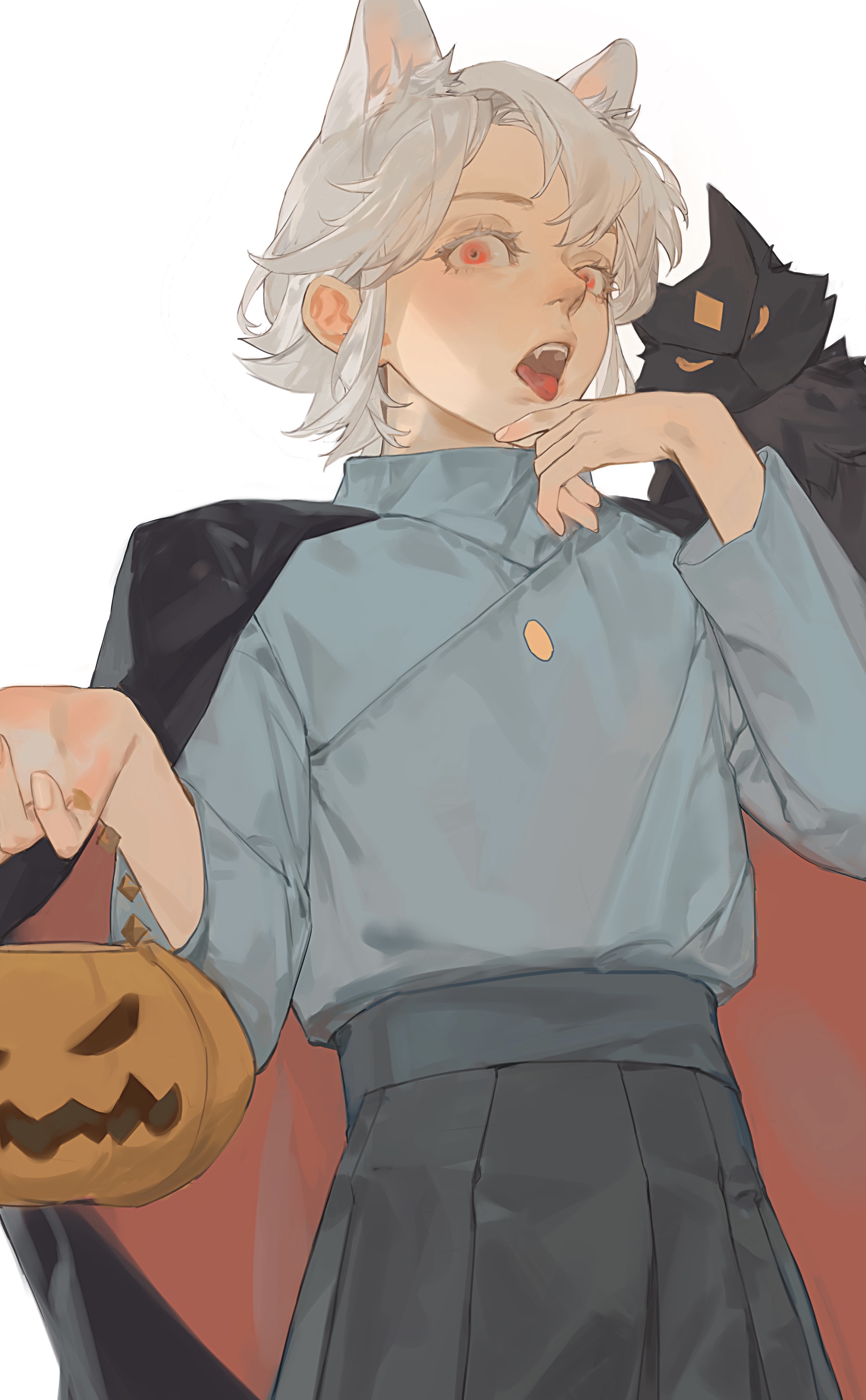 Safebooru - absurdres animal animal ears bat (animal) cape cat ears ...