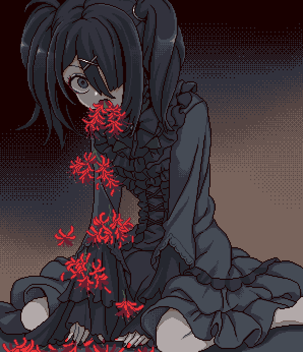 Safebooru - 1girl ame-chan (needy girl overdose) black dress black eyes black hair ...
