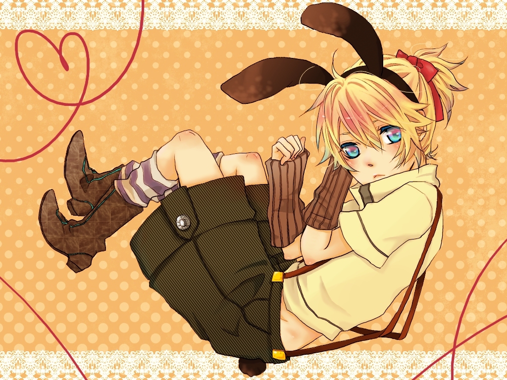 Safebooru - animal ears blonde hair kagamine len rabbit ears solo ...