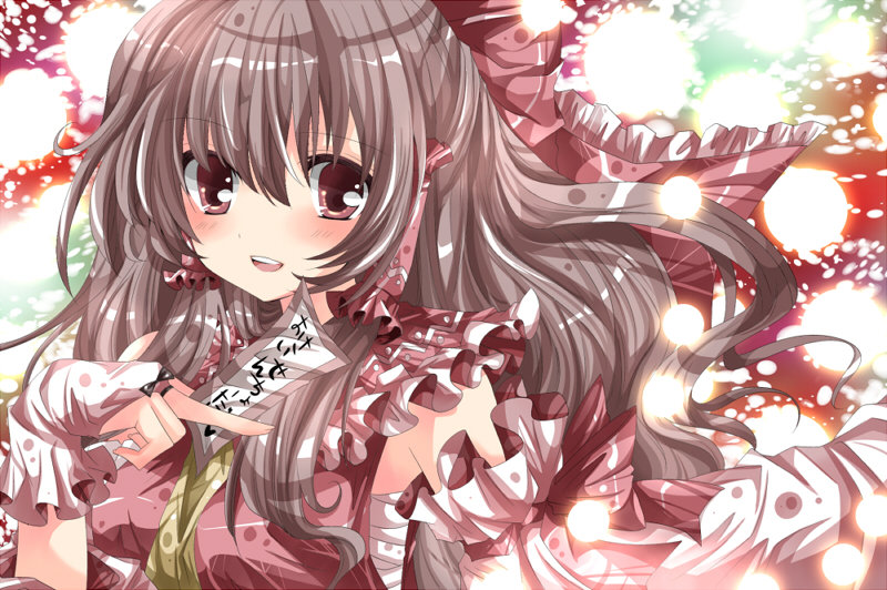 Safebooru - 1girl blush brown eyes brown hair detached sleeves frills ...