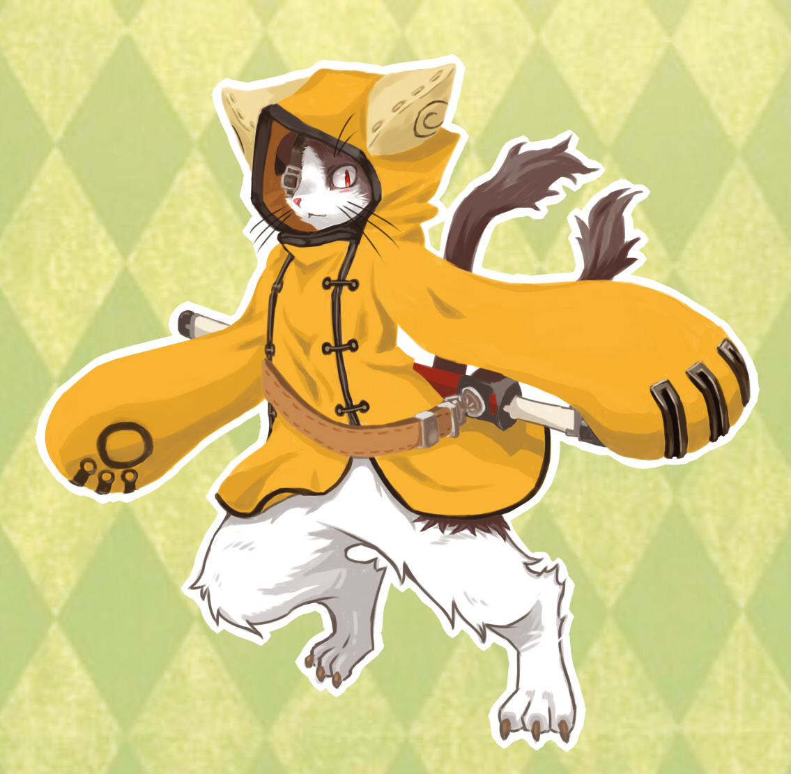 Safebooru - animal ears blazblue cat ears cat tail eyepatch jubei ...