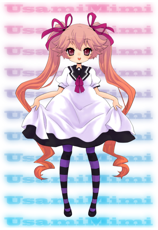 Safebooru - dress dress lift long hair multicolored hair okuretun ookami-san ookami-san to ...