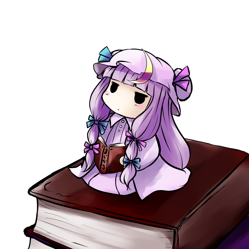 Safebooru - book chibi crescent crescent moon hat long hair minigirl ...