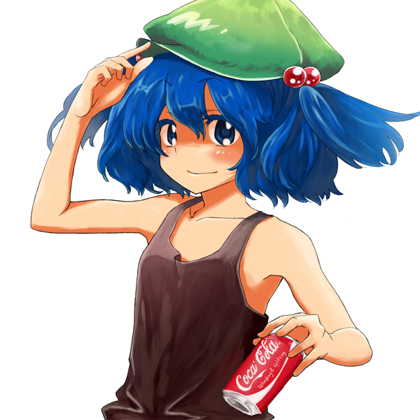 Safebooru - blue eyes blue hair can coca-cola hair bobbles hair ...