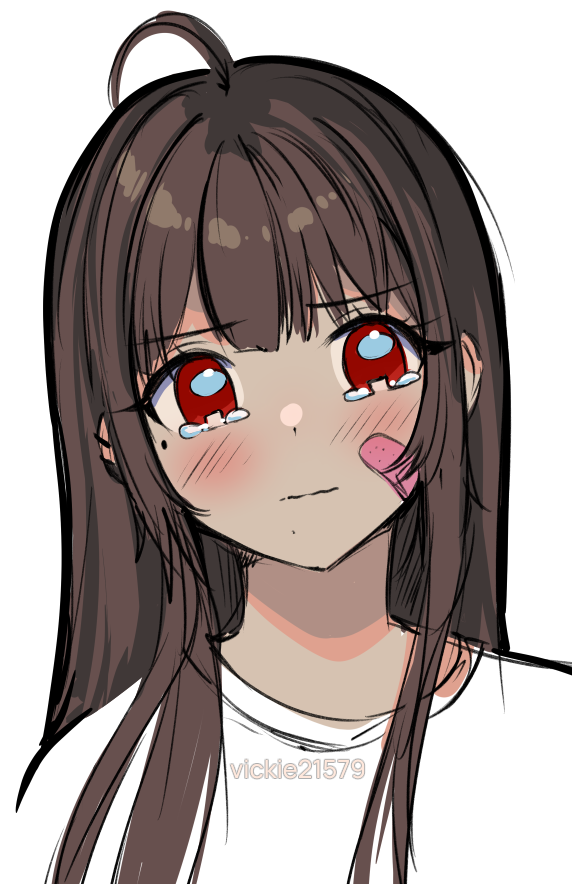 Safebooru - 1girl :| ahoge among us among us eyes (meme) artist name ...