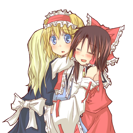Safebooru - :d = = alice margatroid blush closed eyes girl sandwich ...