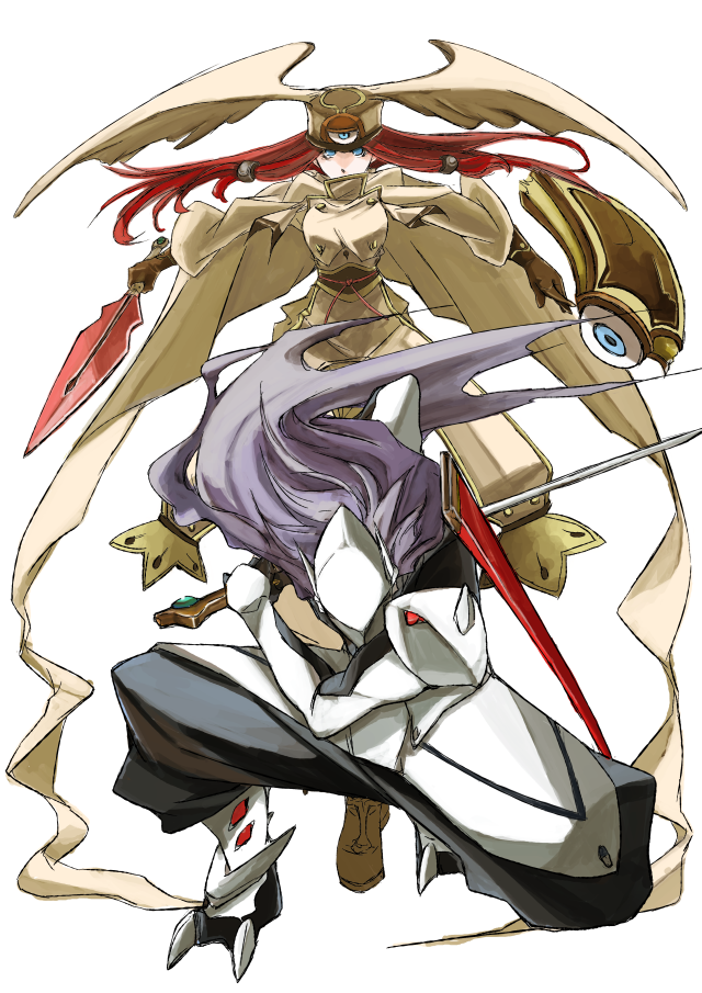 Safebooru - 1girl armor blazblue blue eyes blue hair cape hakumen hat ...