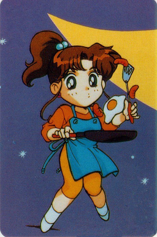 Safebooru - apron bishoujo senshi sailor moon breakfast brown hair card ...