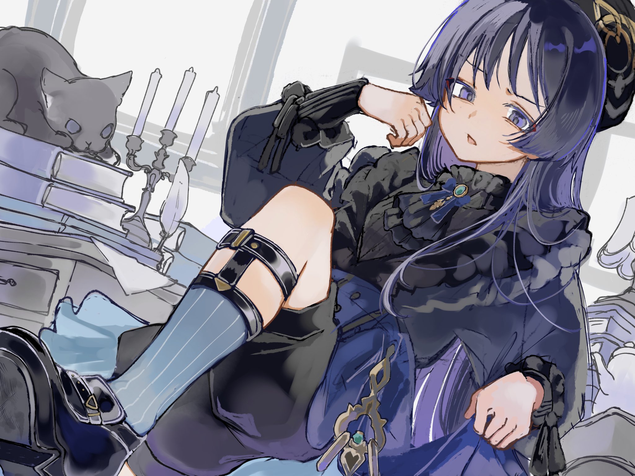 Safebooru - 1boy alternate costume alternate hair length alternate hairstyle aqua brooch aqua ...