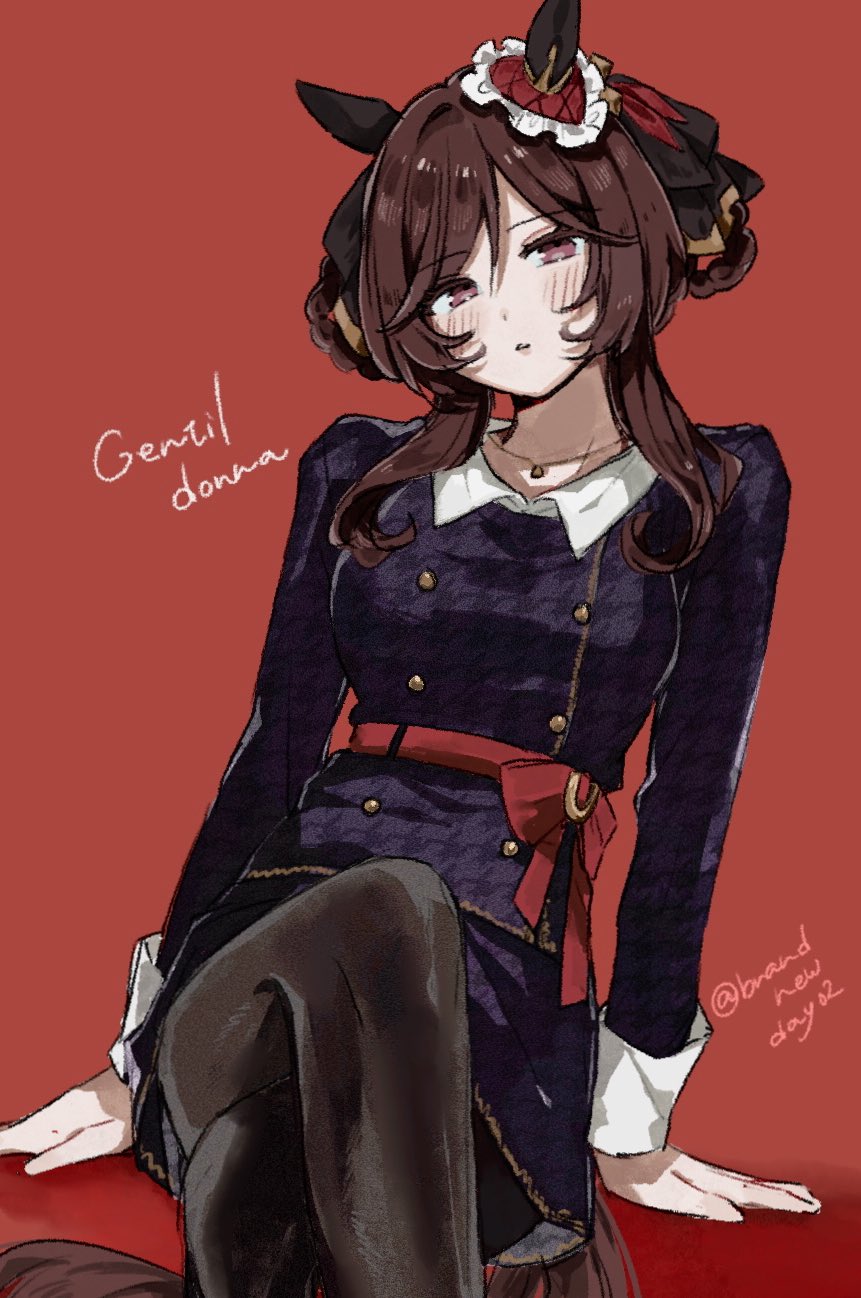 Safebooru - 1girl animal ears black pantyhose blush breasts brown hair ...