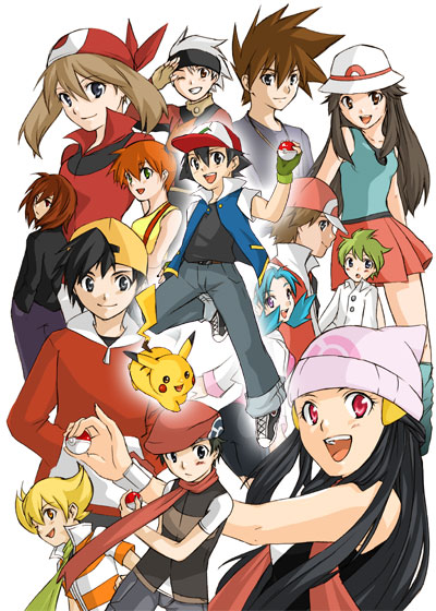 Safebooru - 5girls 6+boys alternate costume artist request bandana bandanna baseball cap black ...