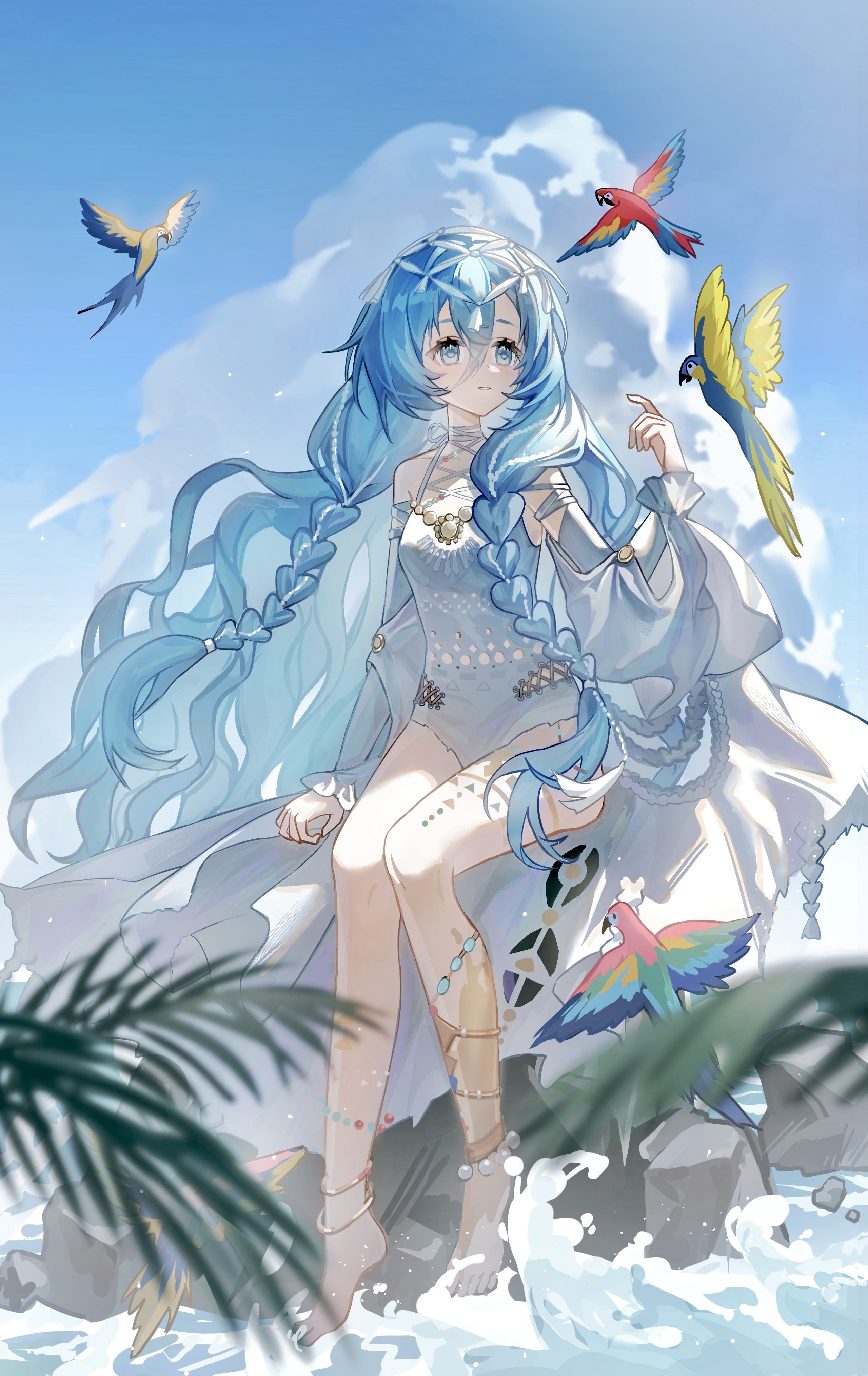 Safebooru - 1girl 37 (down in the grotto) (reverse:1999) 37 (reverse:1999) absurdres anklet bare ...