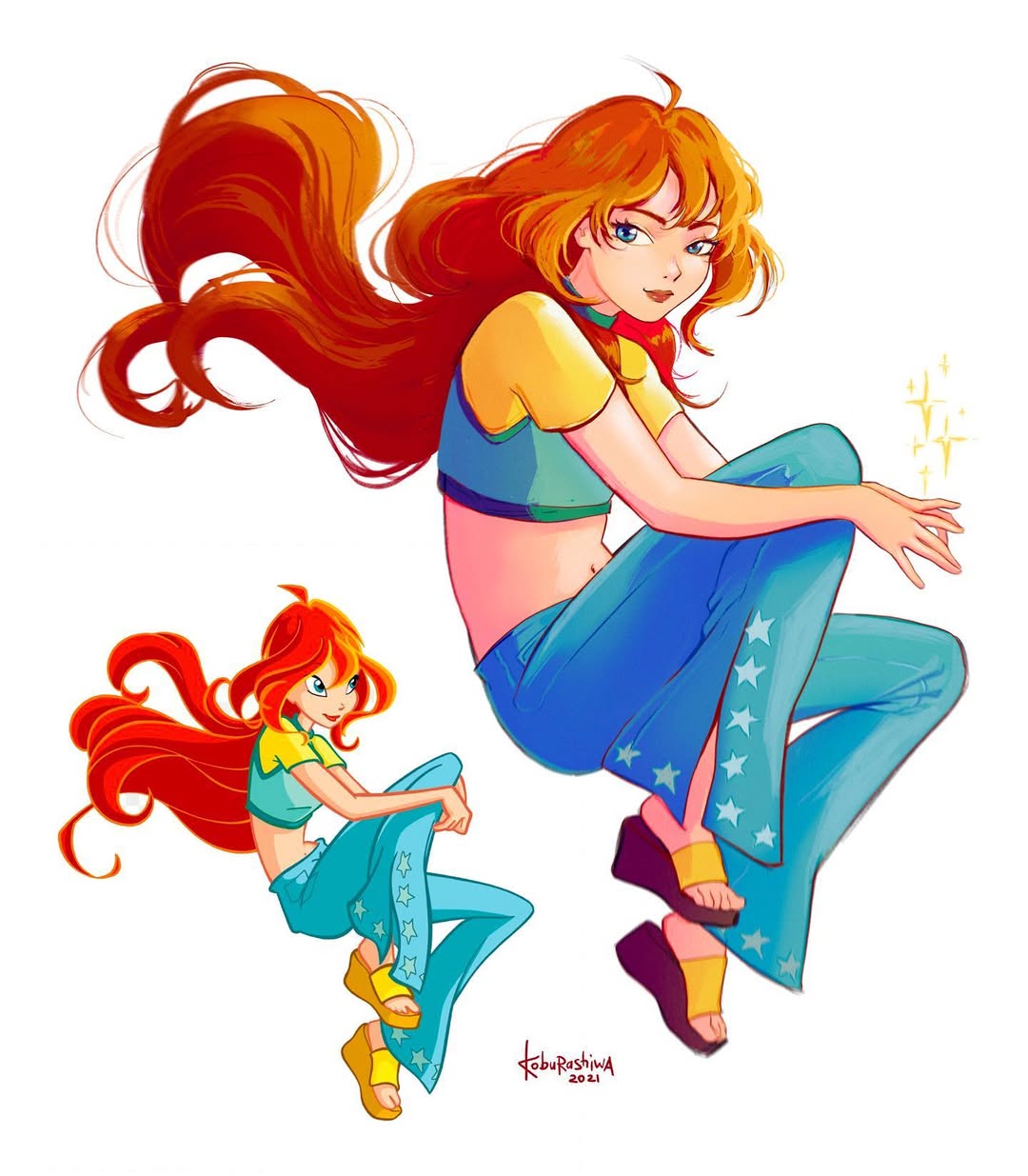 Safebooru - 1girl 2021 ahoge artist name bloom (winx club) blue eyes ...