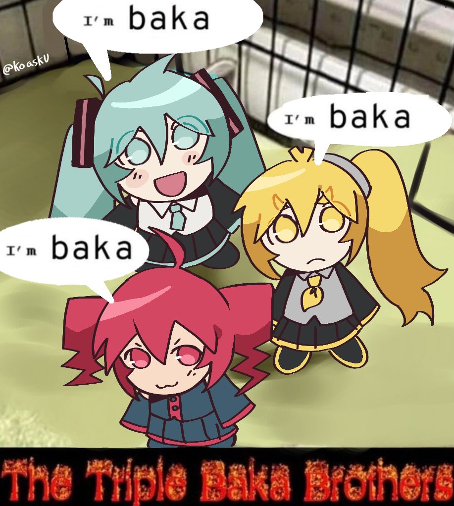 Safebooru - 3girls :3 :d ahoge akita neru aqua eyes aqua hair aqua necktie black footwear black ...