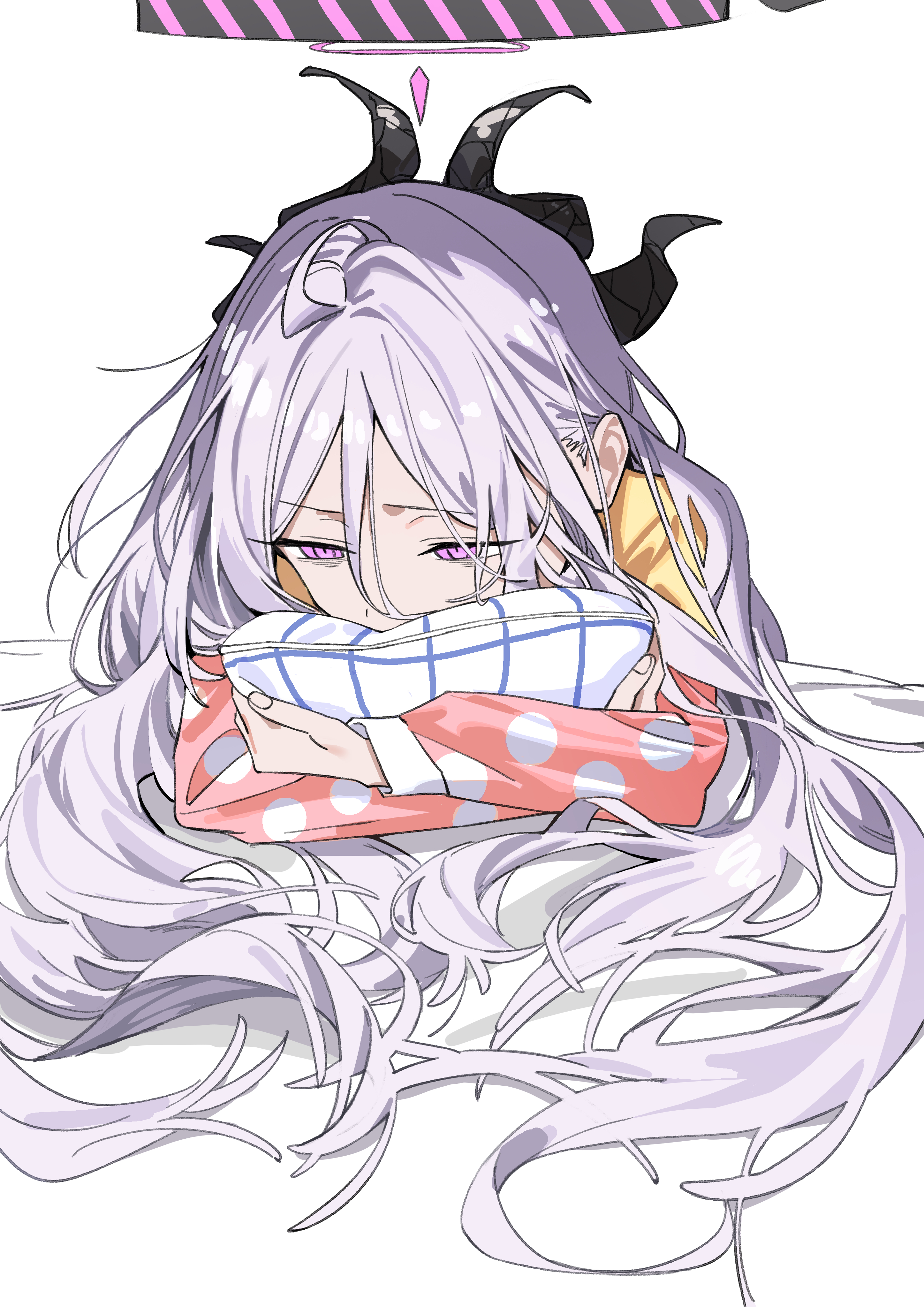 Safebooru - 1girl absurdres ahoge black halo blue archive demon girl demon horns halo haruyuki ...