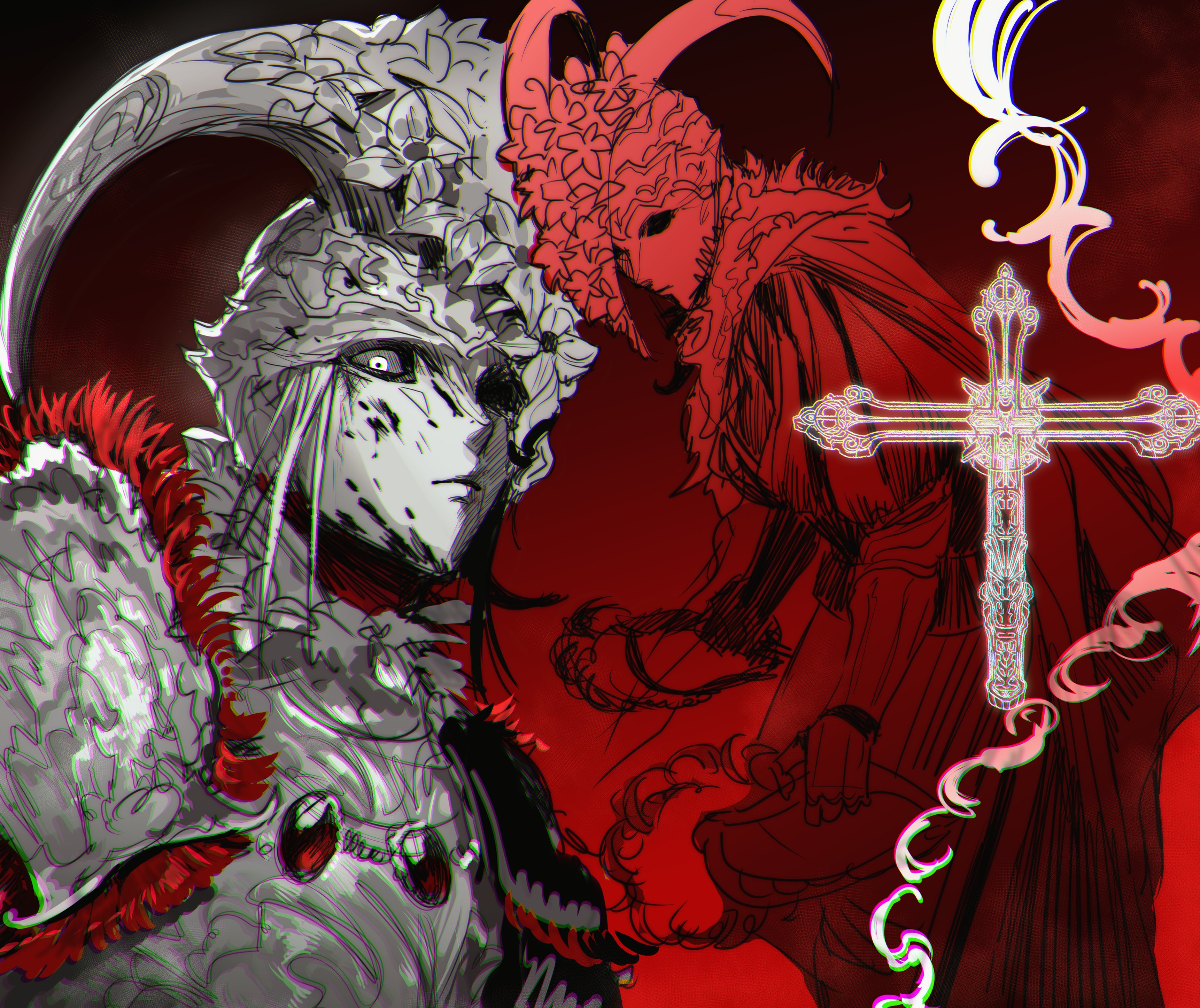 Safebooru - 1boy absurdres armor black blood blood blood on face closed mouth cross elden ring ...