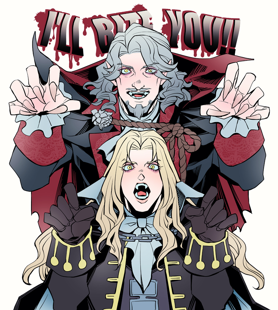 Safebooru - 2boys alucard (castlevania) amon sheep arms up black cape ...
