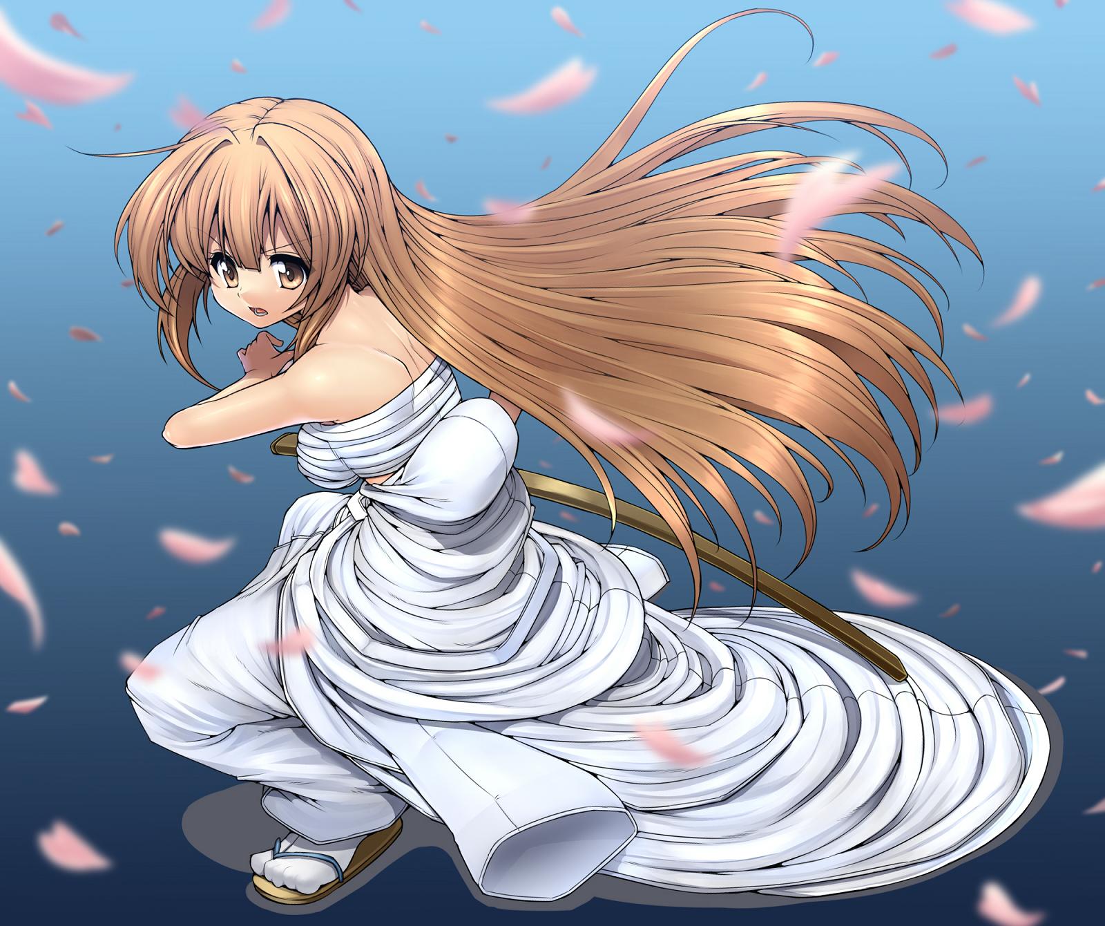 Safebooru - banchou bandage bandages bare shoulders battoujutsu stance ...