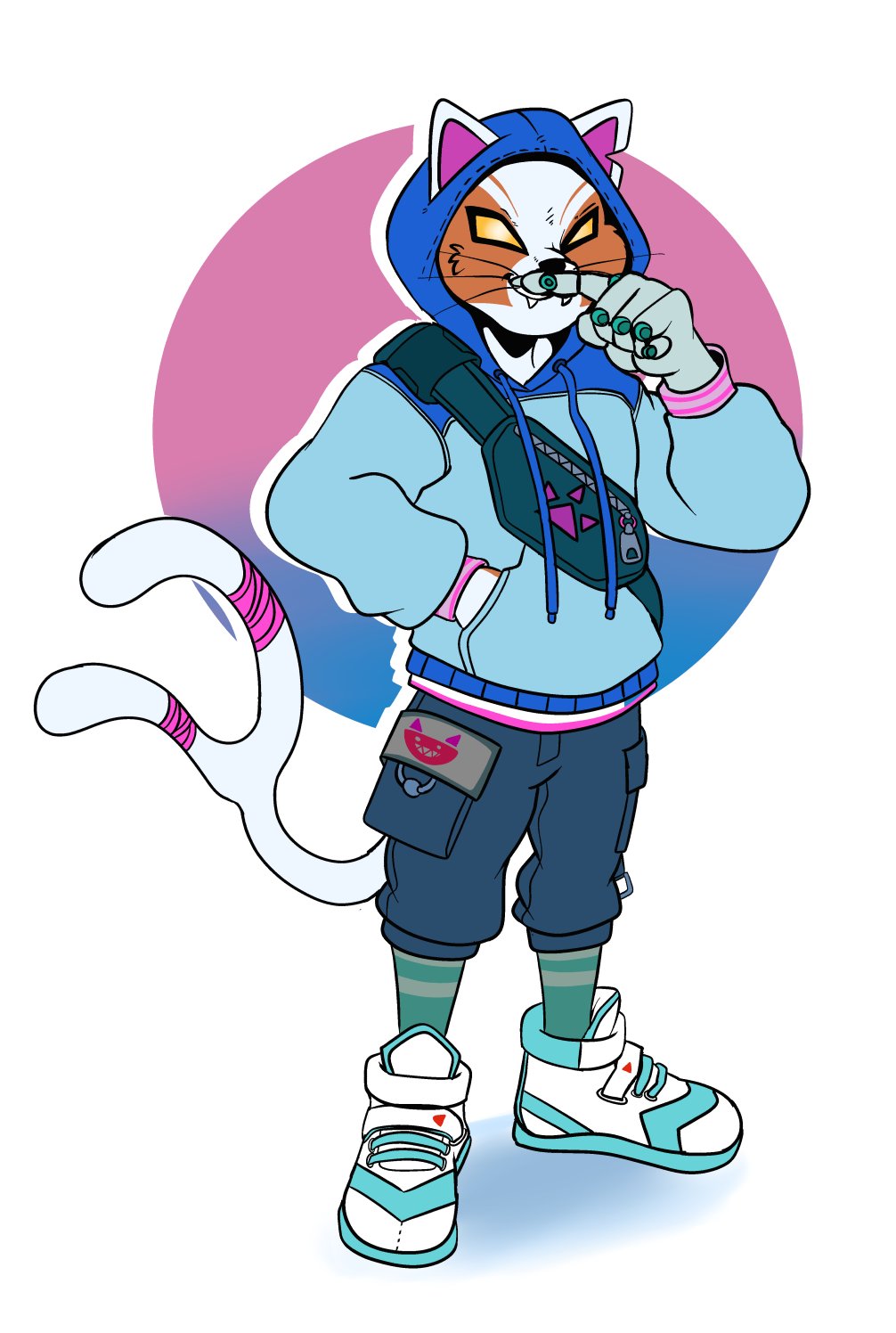 Safebooru - 1boy animal ears blue hoodie cat boy cat ears cat tail closed mouth english ...