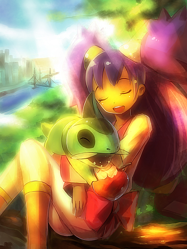 Safebooru - axew bridge closed eyes dark skin eating edobox eyes closed ...