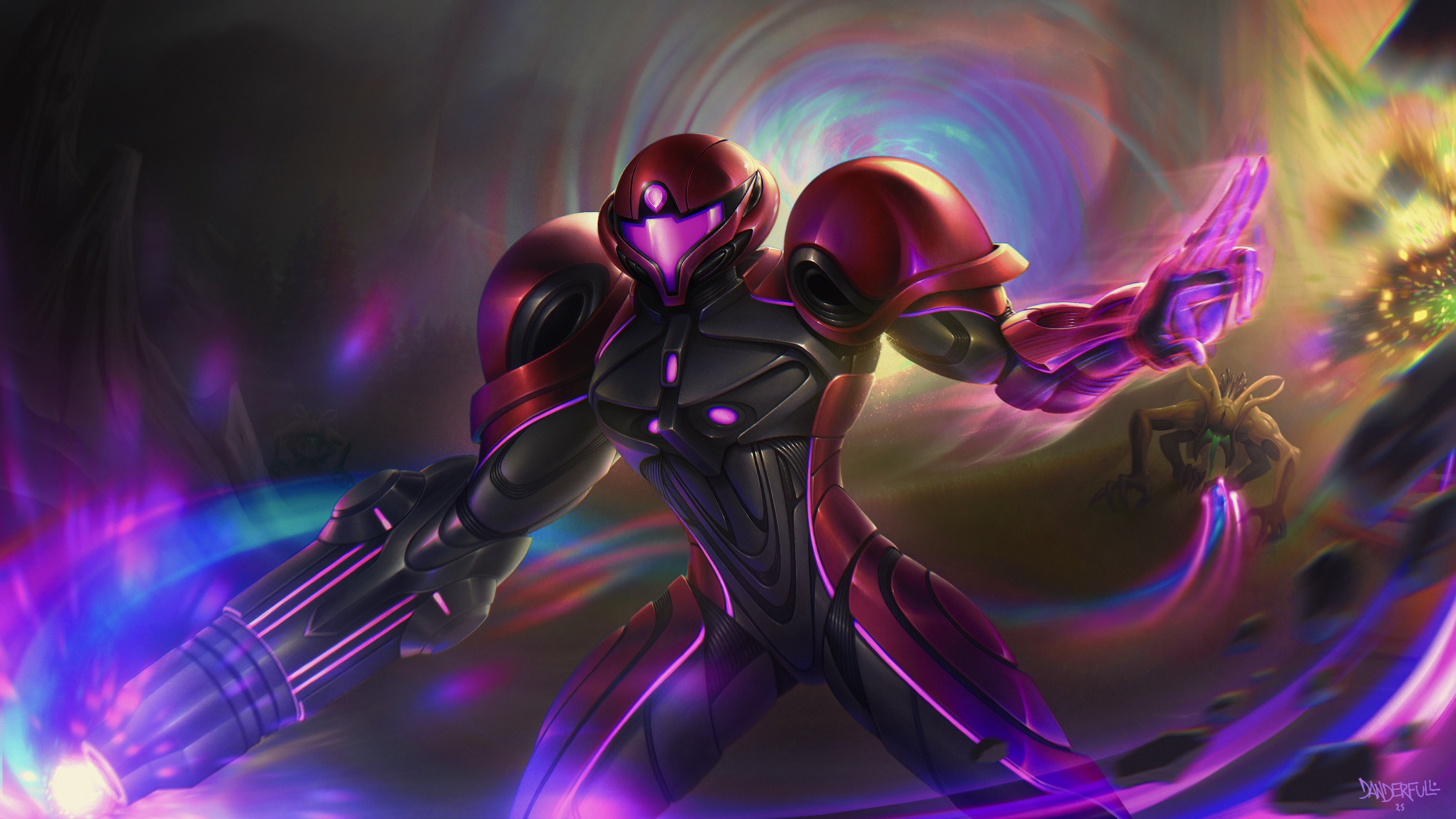 Safebooru - 1girl absurdres arm cannon armor assault visor creature ...