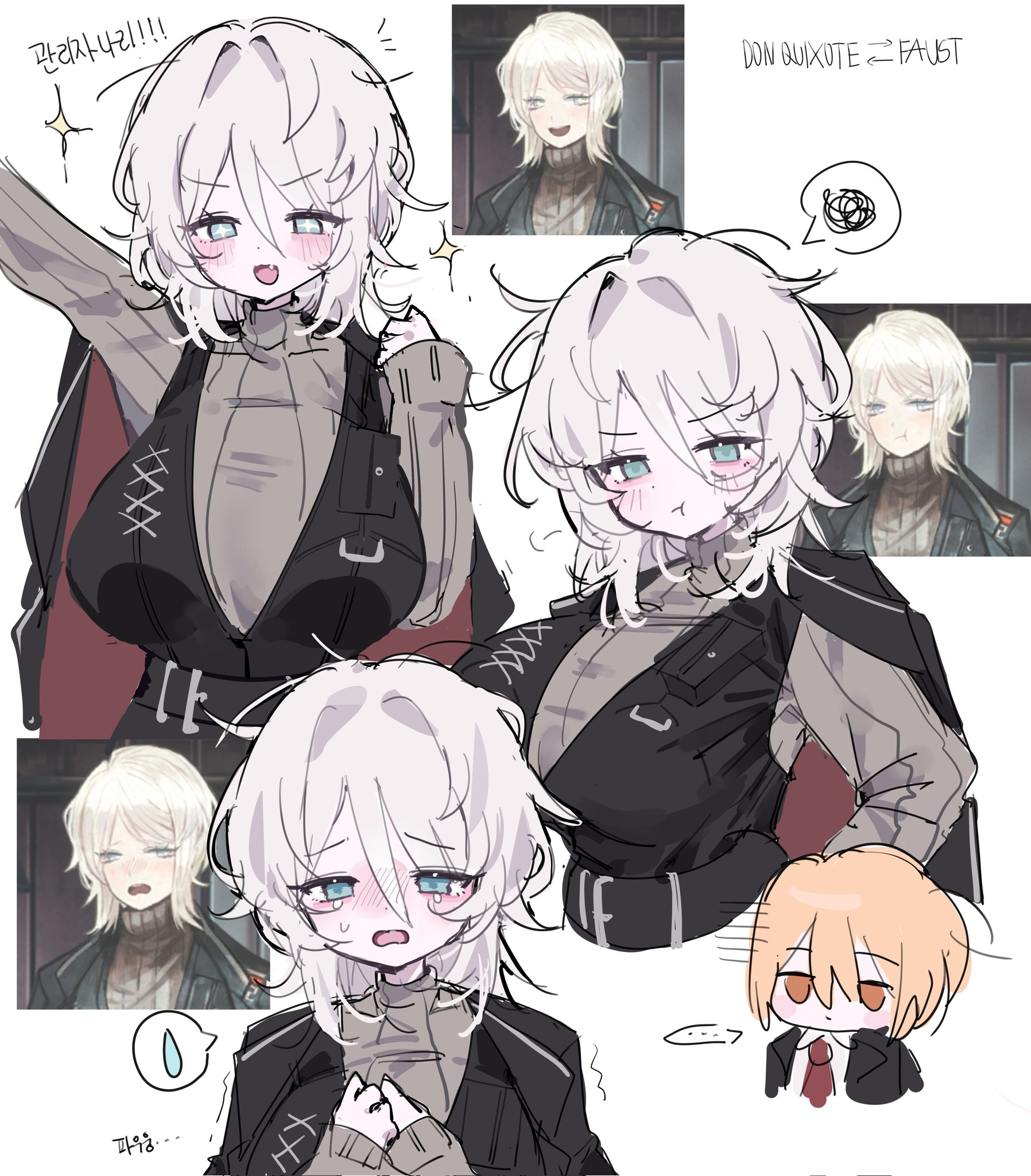 Safebooru - 2girls a73398190 blonde hair blue eyes body switch don quixote (project moon) faust ...