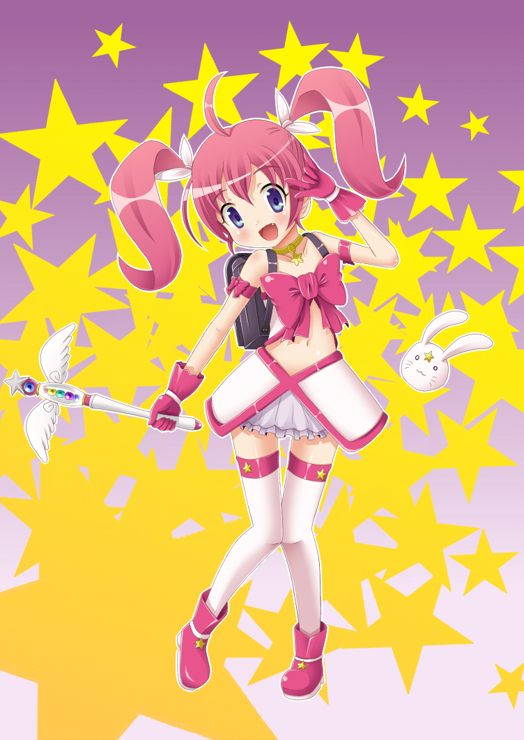 Safebooru - aminosan backpack bag blue eyes bunny gloves hoshikuzu ...