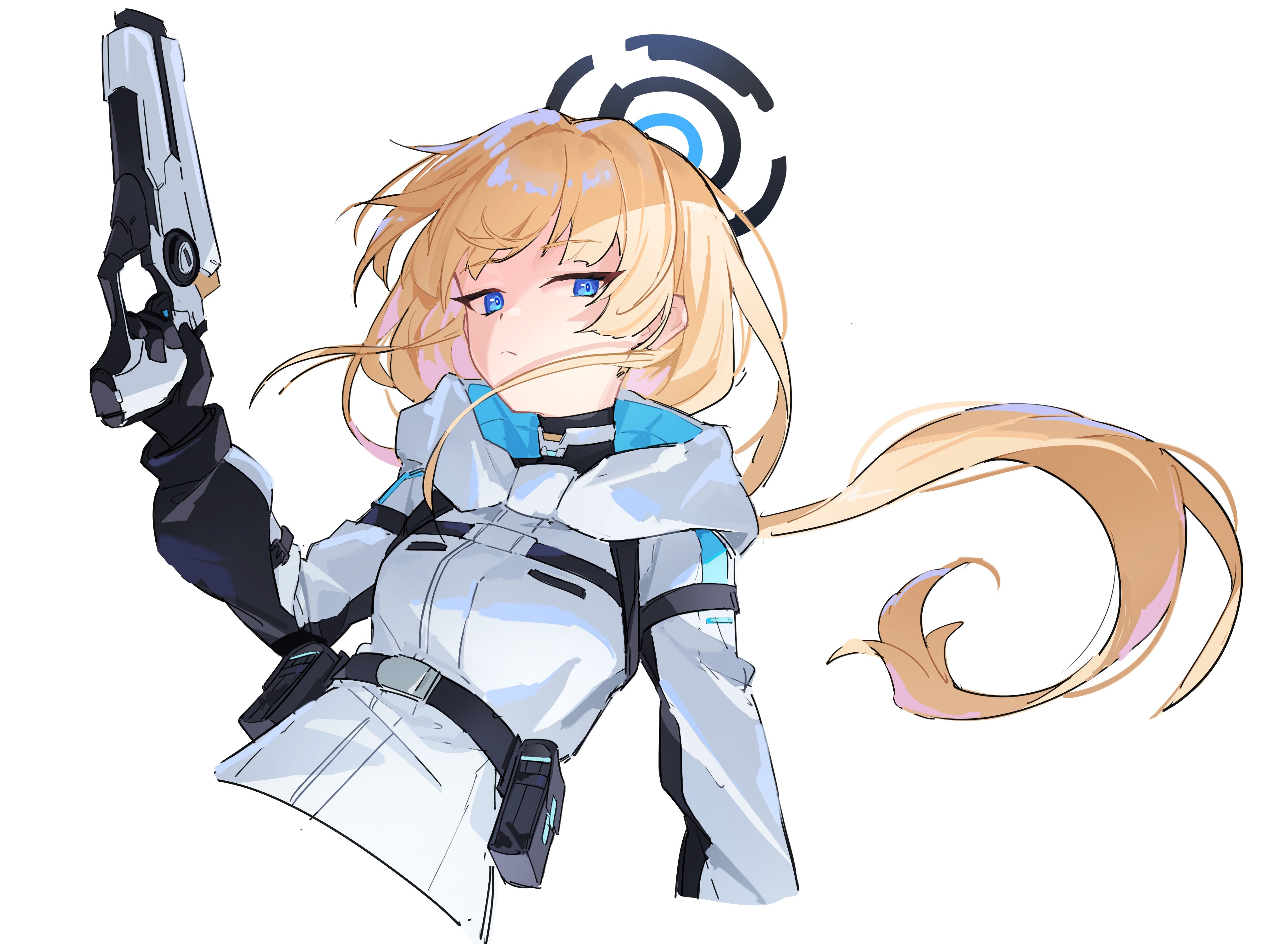 Safebooru - 1girl absurdres alternate costume belt pouch black coat black gloves blonde hair ...