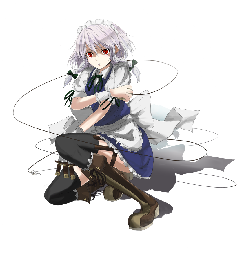 Safebooru - braid izayoi sakuya knife maid maid headdress miruto ...