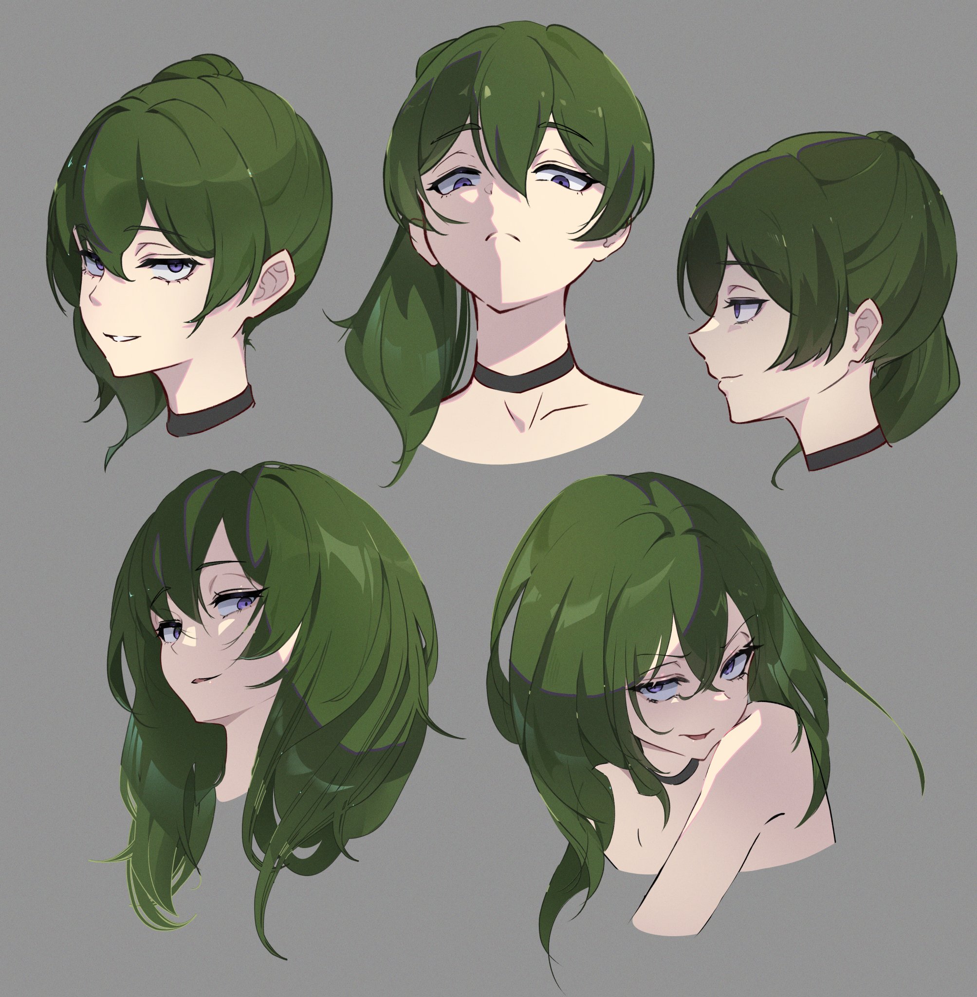 Safebooru - 1girl alternate hairstyle black choker choker cropped head ...