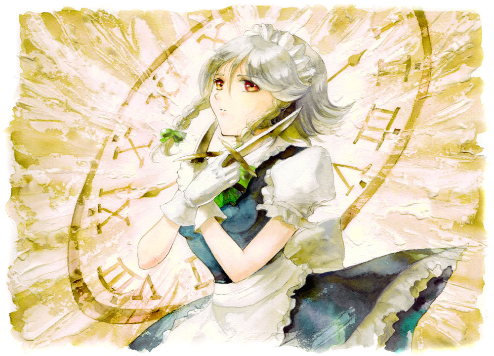 Safebooru - bad id gloves izayoi sakuya keiko (mitakarawa) knife maid ...