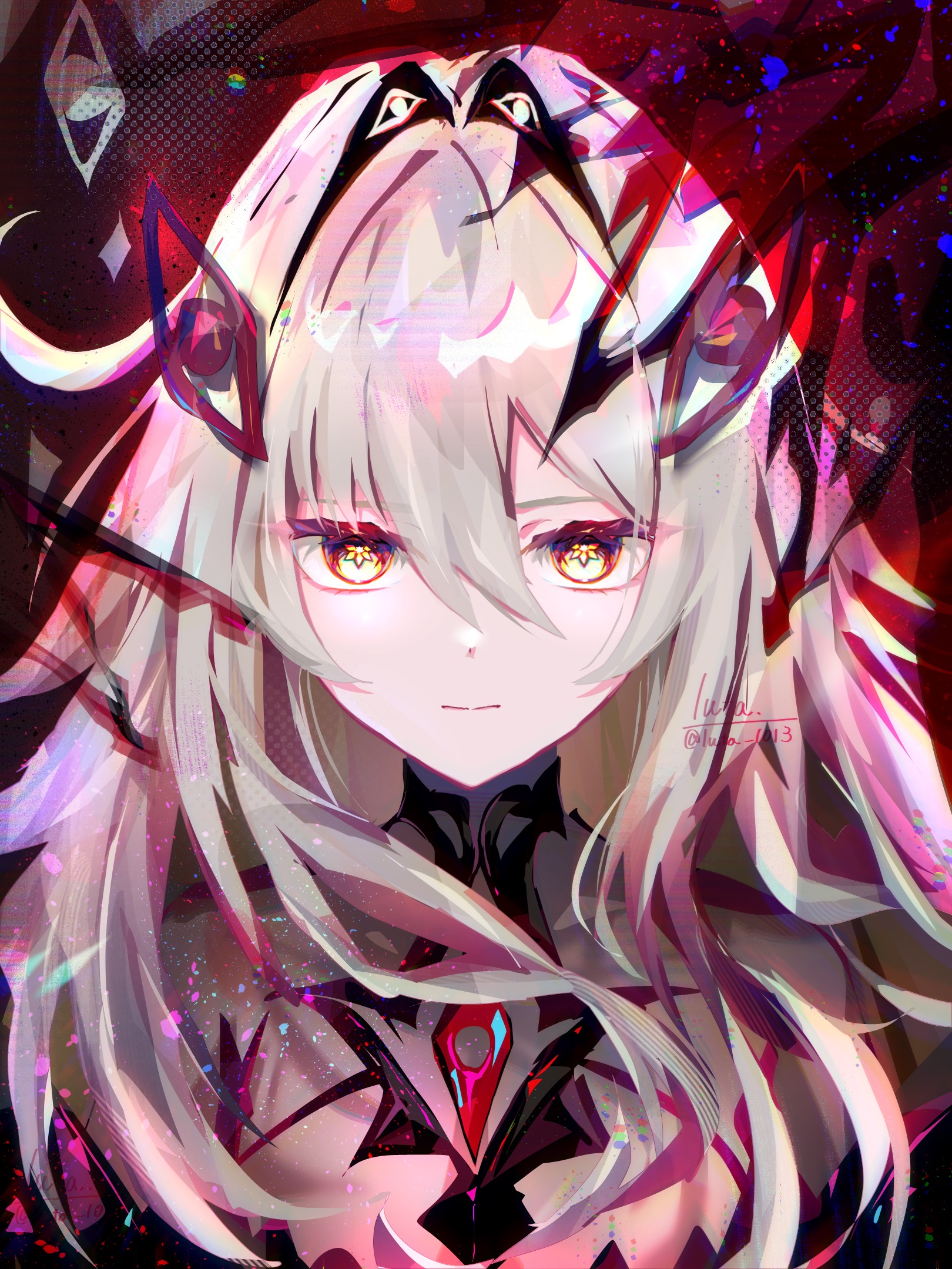 Safebooru - 1girl ahoge artist name bodystocking breasts closed mouth cowlick expressionless ...