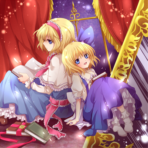 Safebooru - alice margatroid alice margatroid (pc-98) back-to-back blonde hair blue eyes book ...