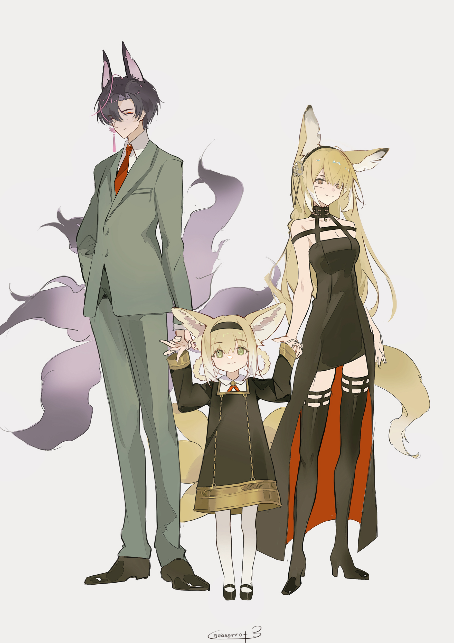 Safebooru - 1boy 2girls absurdres animal ears anya (spy x family) anya (spy x family) (cosplay ...