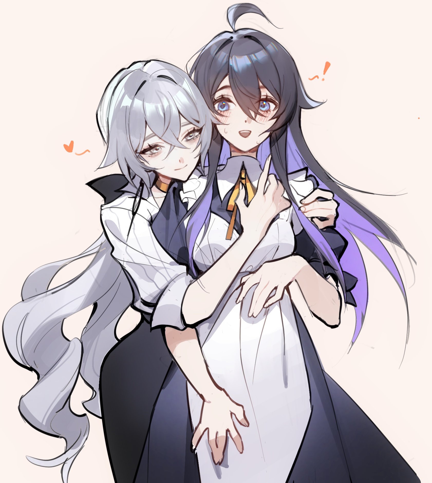 Safebooru 2girls Ahoge Apron Benghuai Xueyuan Black Dress Black 4510