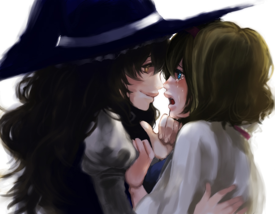 Safebooru - 2girls alice margatroid alternate color crying eye contact ...